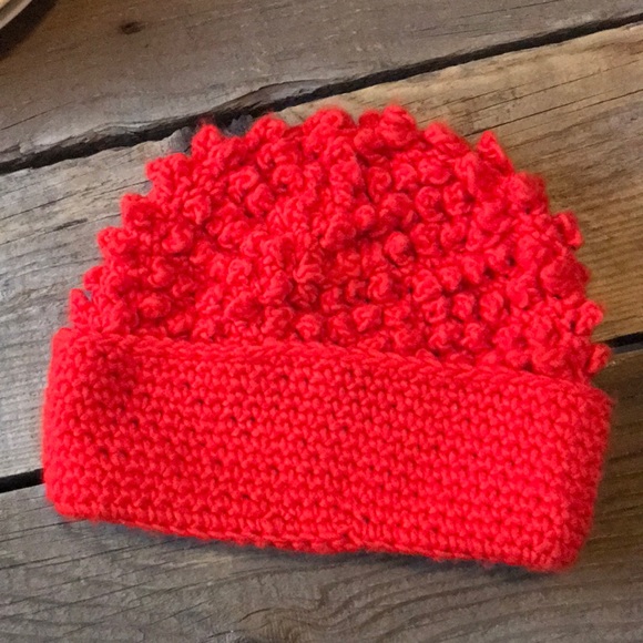 Vintage | Accessories | Vtg 7s Knobby Knit Hand Made Beanie Cap Os ...